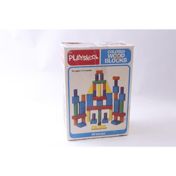Toys | Playskool 198s Colored Wood Blocks Item 646 Child Creativity ...
